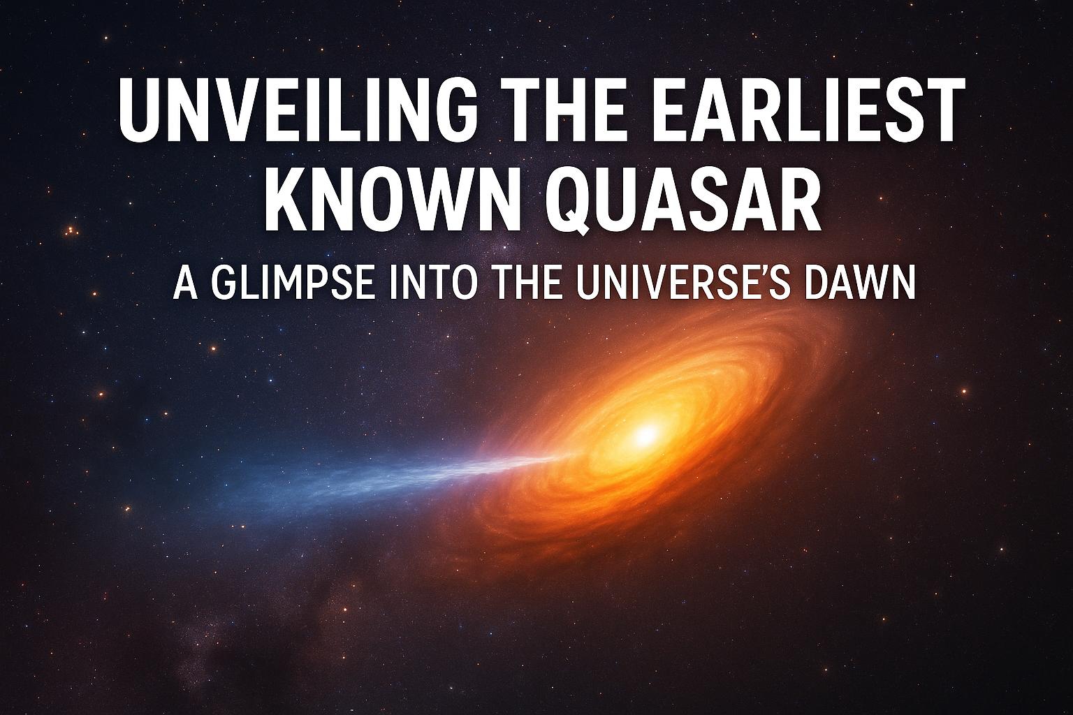 Unveiling the Earliest Known Quasar: A Glimpse into the Universe's Dawn ...